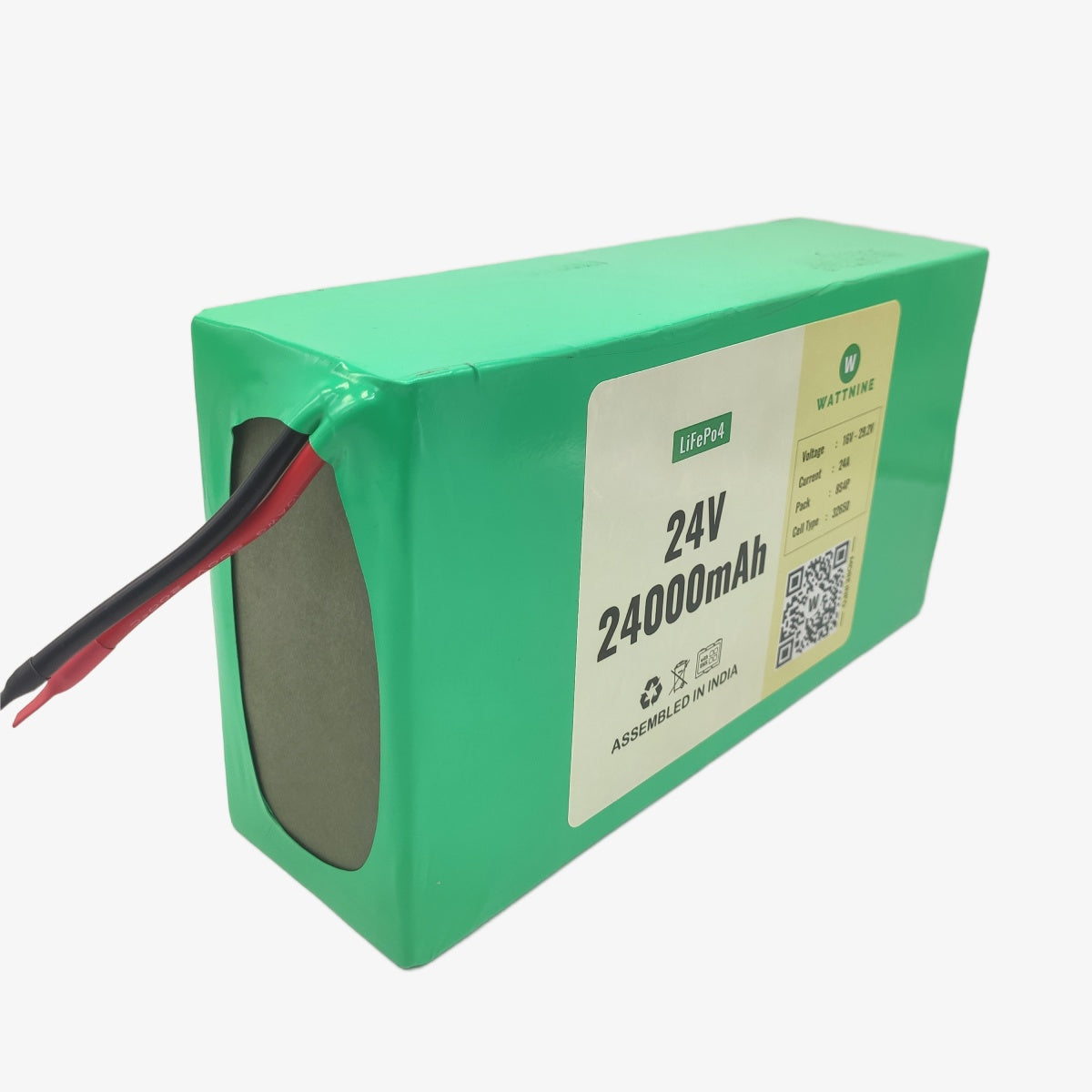WATTNINE® 24V (25.6V) 24Ah Rechargeable Lithium Battery Pack with Warr ...