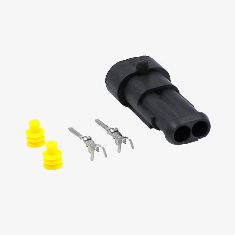 1.5mm Series 2Pin AMP Super Seal Waterproof Male Wire to Wire Automoti ...