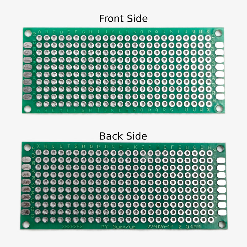 3x7cm Double Sided Universal PCB Prototype Board – QuartzComponents