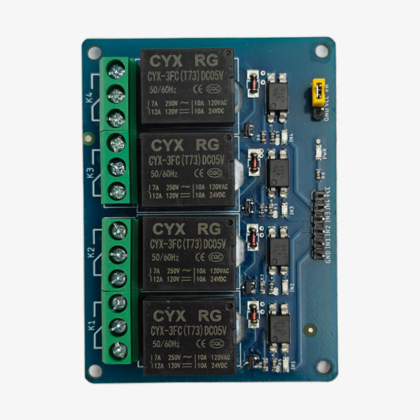 Buy 5V/3.3V 10A Four Channel Relay Module Online – QuartzComponents