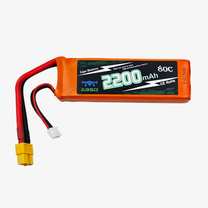 7.4V 2200mAh 2S 80C Lithium-Polymer Rechargeable Battery – QuartzComponents