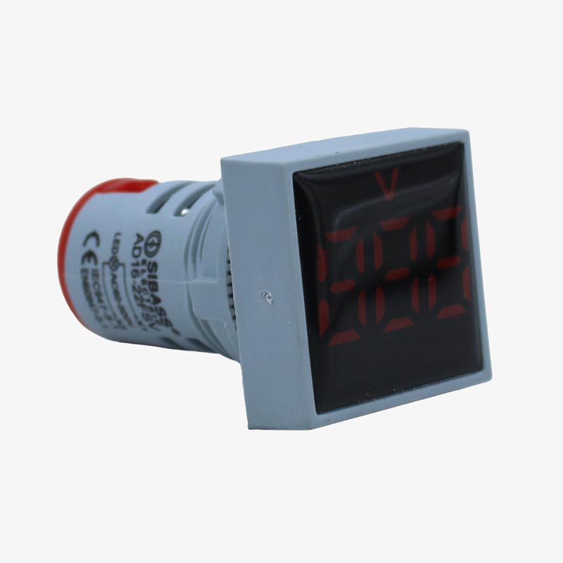 SIBASS AD16-22FSV AC Voltmeter Display Square Red 22mm (AC60-500 V ...