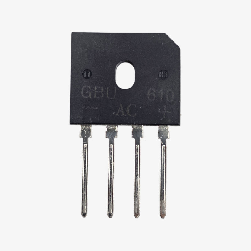 GBU610 6A 1000V Single Phase Bridge Rectifier Module - Inline 4-Pin Pa ...