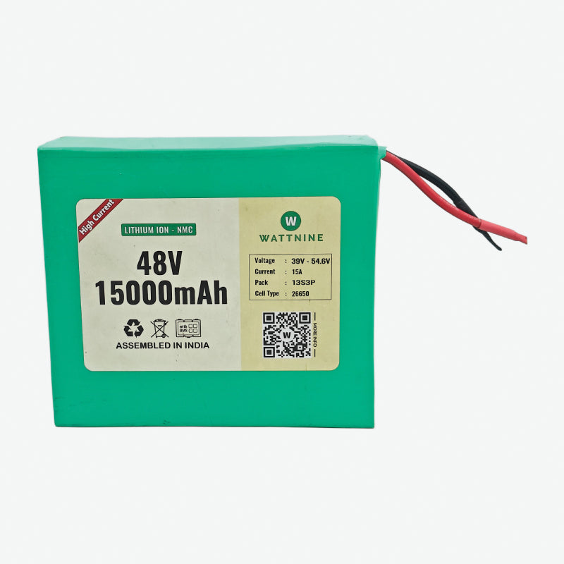 WATTNINE® 48V 15Ah Lithium Ion (NMC) Battery Pack with Warranty ...