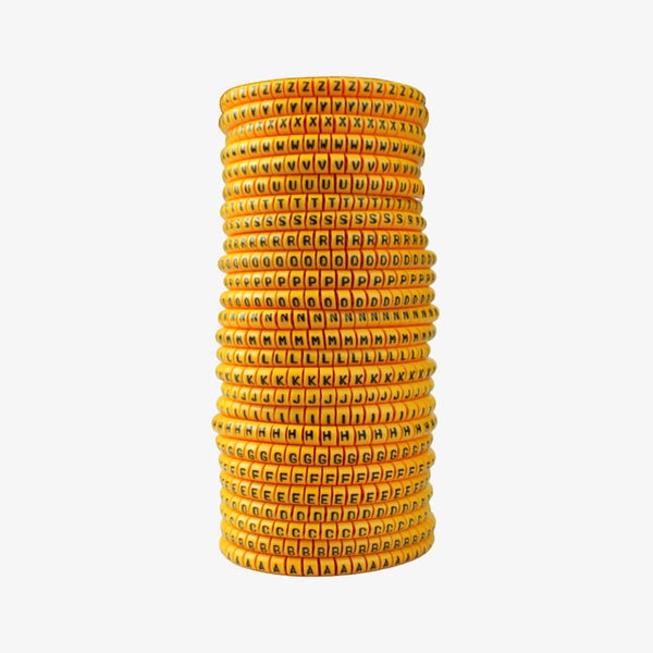 Cable Marker 4 sq mm PVC Ferrules Alphabets A-Z (each 100) - Self Loc ...