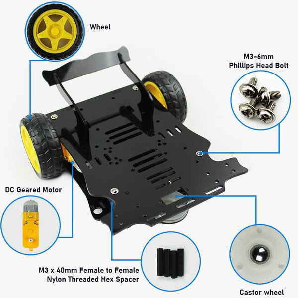 2 Wheel Smart Car Robot Chassis Kit - Modern DIY Design for Arduino, R ...