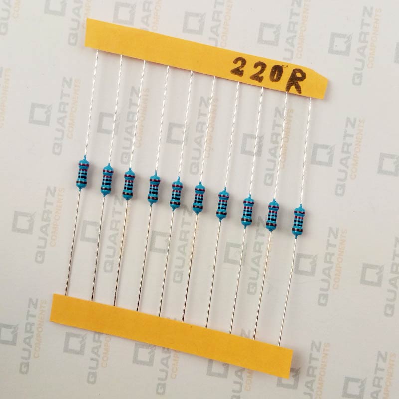 220 ohm, 1/4 Watt Resistor with 1% tolerance (Pack of 10 ...