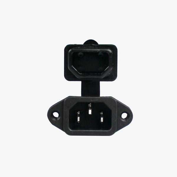 3 Pin Male Connector / IEC Screw Panel Mount Power Socket with Rubber ...