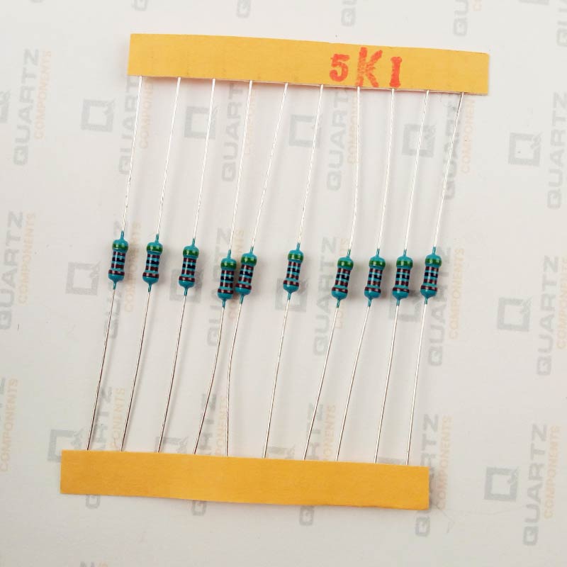 5.1K ohm, 1/4 Watt Resistor with 1% tolerance (Pack of 10 ...